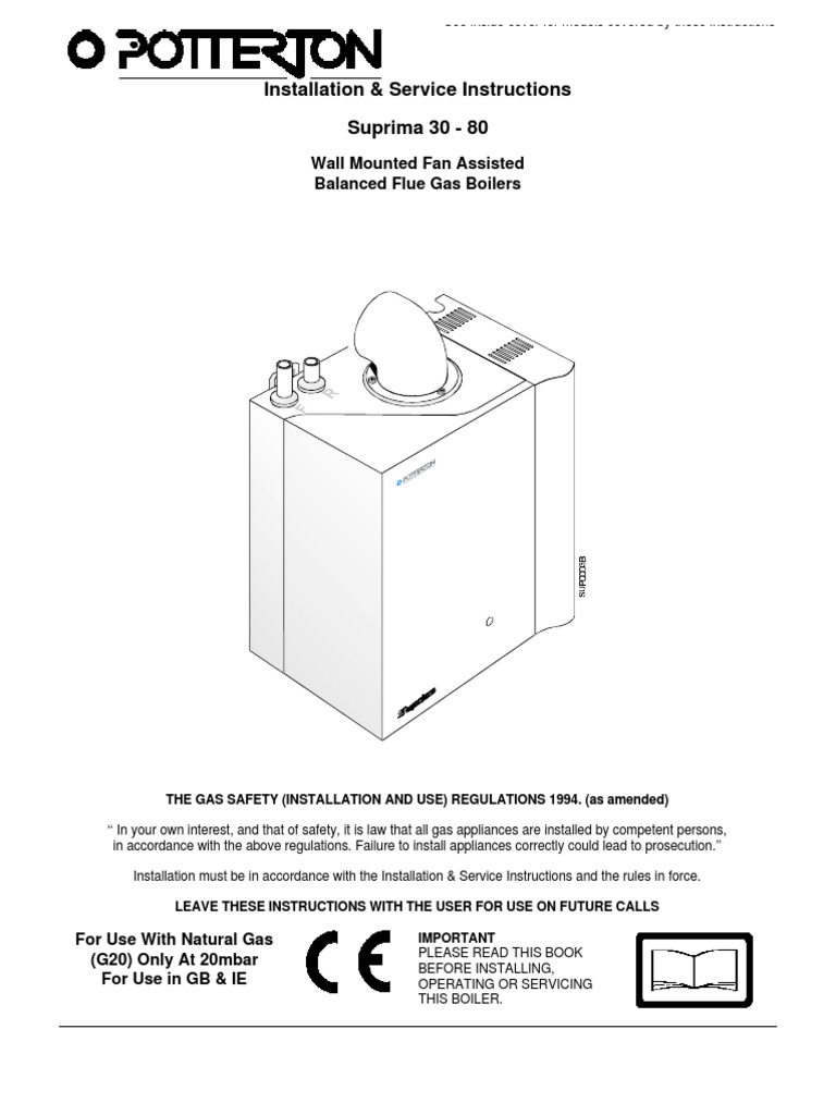 Potterton Suprima 30,40,50,60,70,80 | PDF | Water Heating | Thermostat