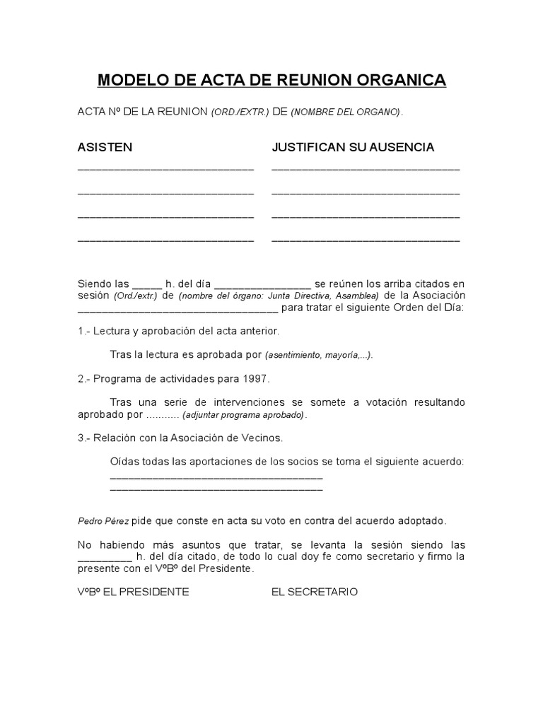 Modelo Acta De Reunion De Vecinos - Citas Romanticas Para Adultos En Santiago De Compostela