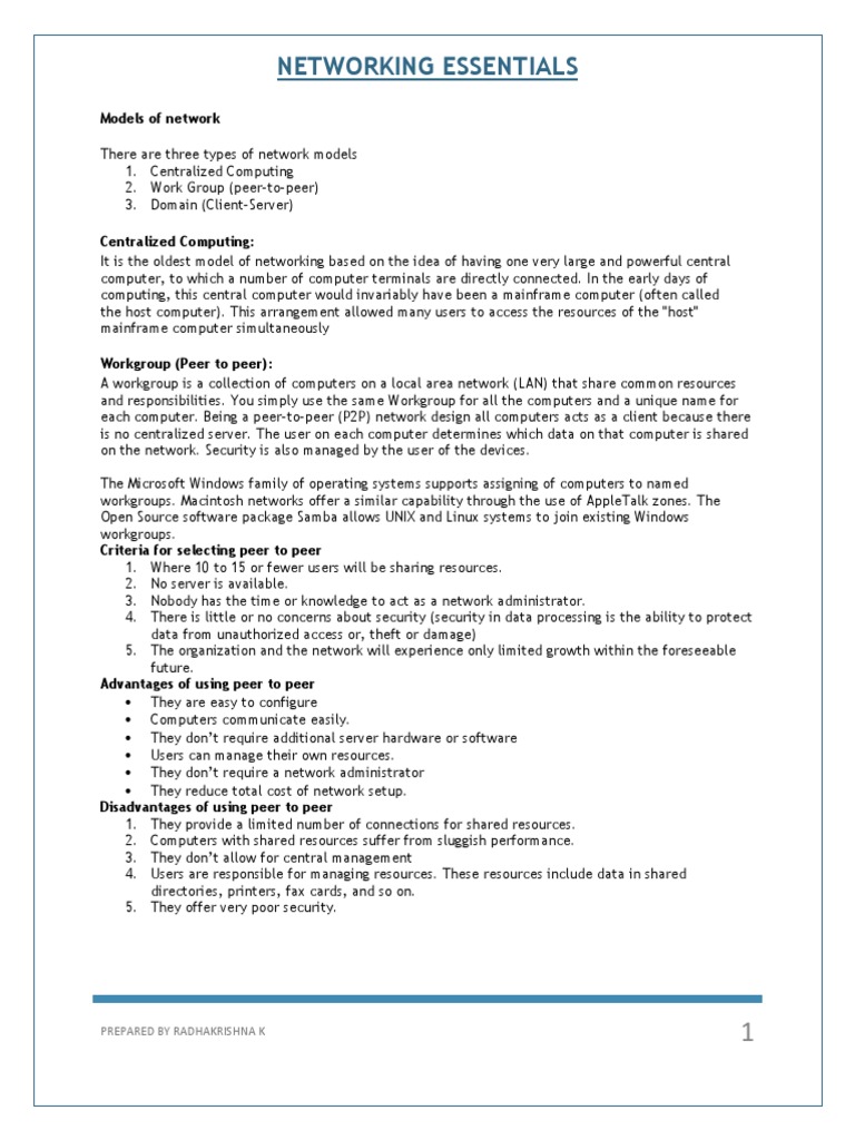 Networking Essentials PDF | Download Free PDF | Network Switch ...