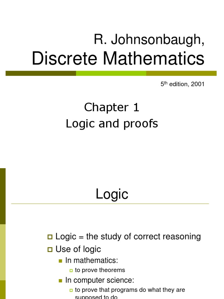 Discrete Mathematics: R. Johnsonbaugh | PDF | Theorem | Logic