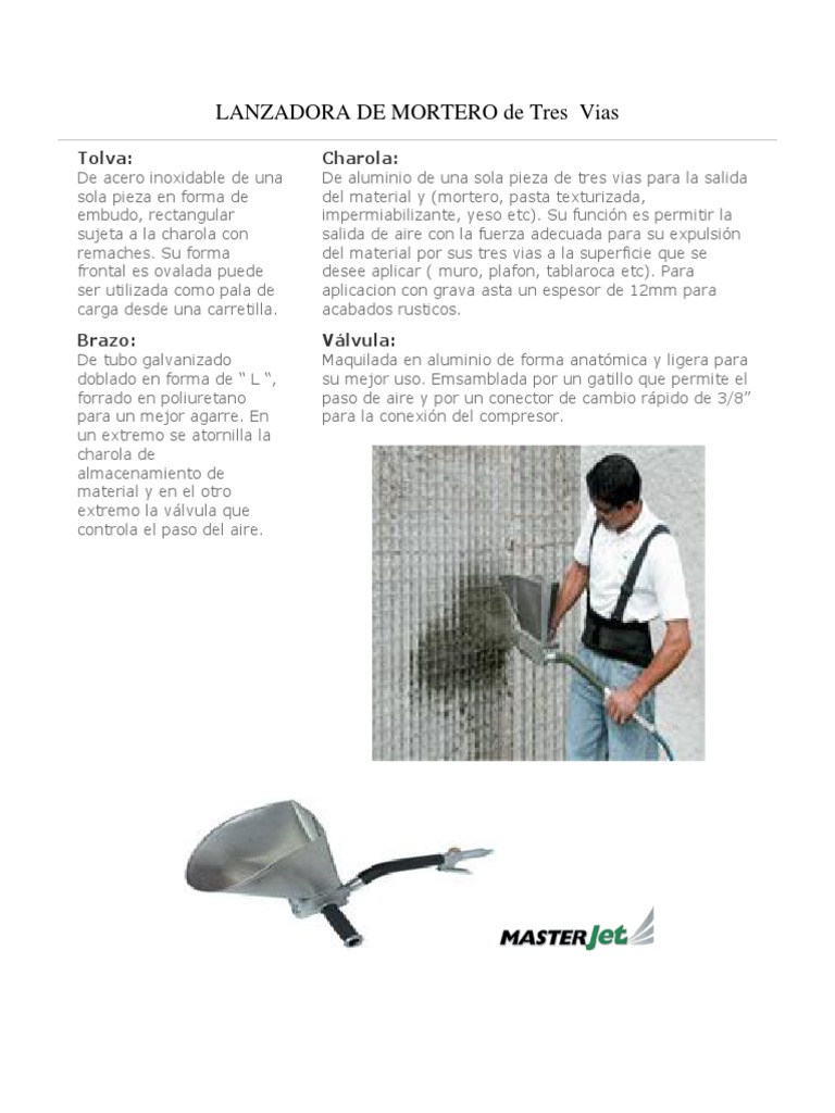 Lanzadora de Mortero Master-Jet 2 en 1 | PDF | Hogar, jardinería y ...