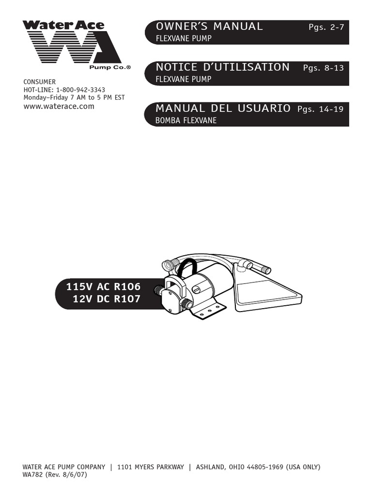 Water Ace Pump | PDF | Pipe (Fluid Conveyance) | Hydraulic Engineering