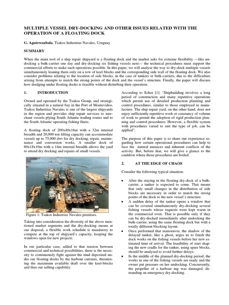 Multiple Vessel Dry-Docking Techniques | PDF | Shipbuilding | Ships