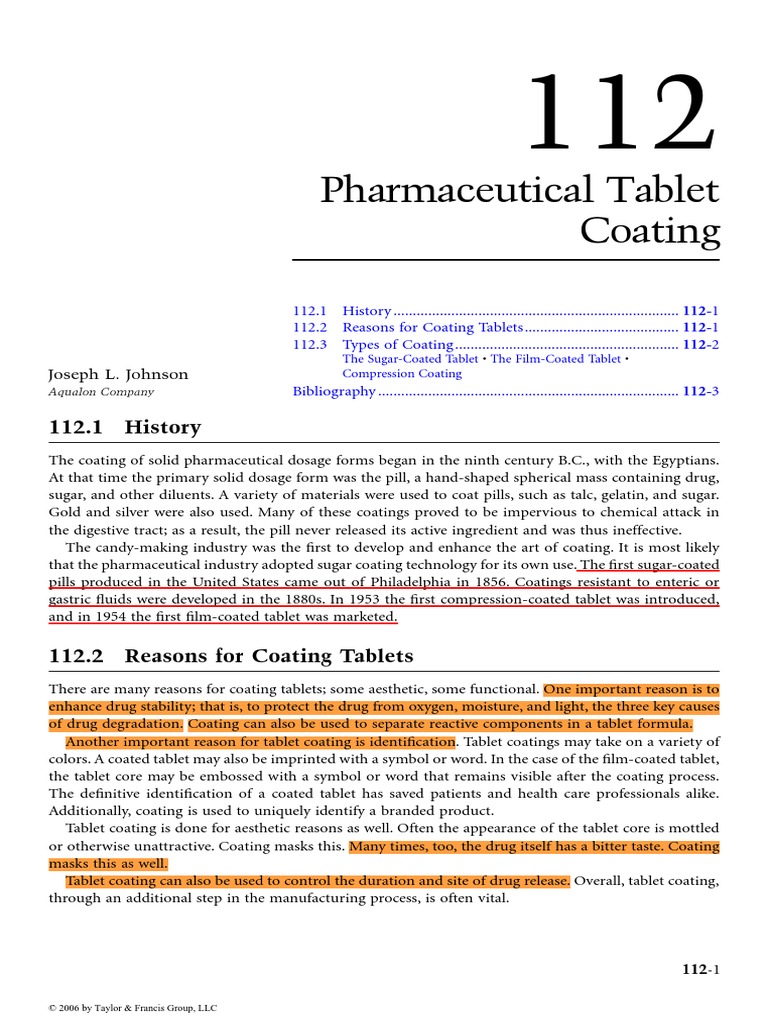 Pharmaceutical Tablet Coating | PDF | Tablet (Pharmacy) | Solubility