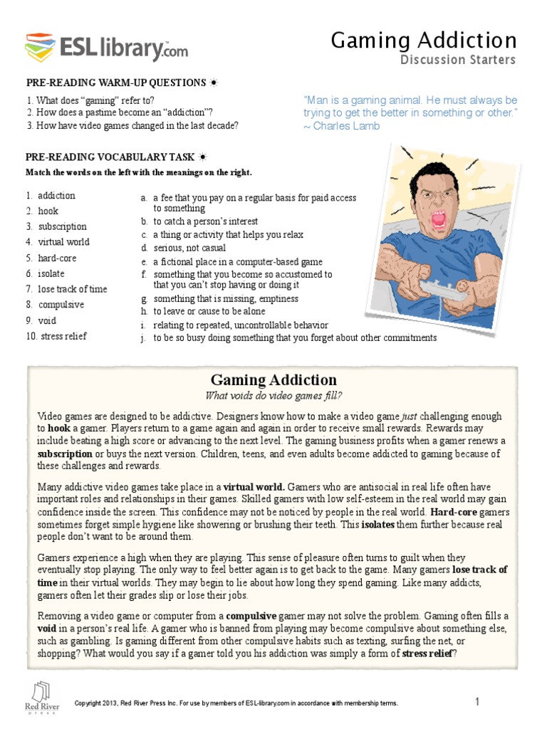 Gaming Addiction | PDF | Video Games | Reading Comprehension