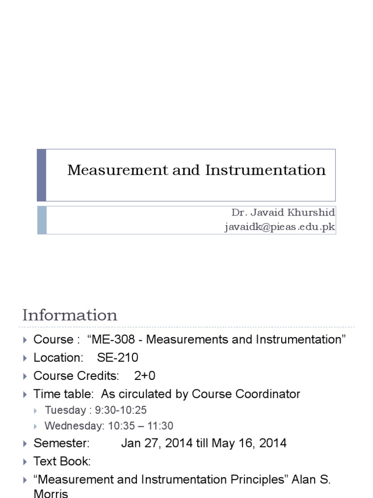 Measurement & Instrumentation Course | PDF | Units Of Measurement ...