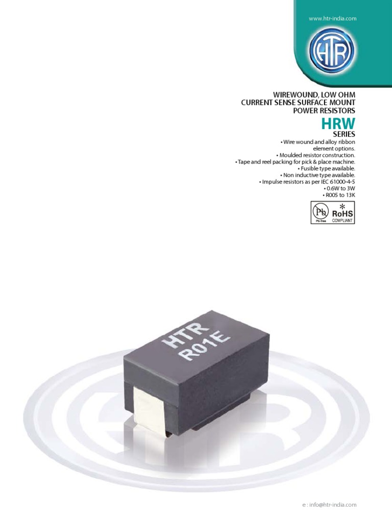 HTR India - Products - Surface Mount - HRW (English) | PDF | Resistor ...