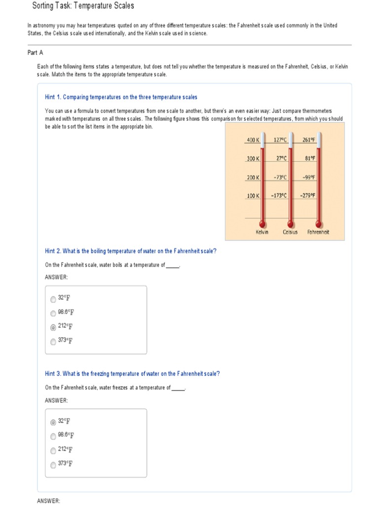 Understanding Temperature Scales and Experiments | PDF | Fahrenheit ...