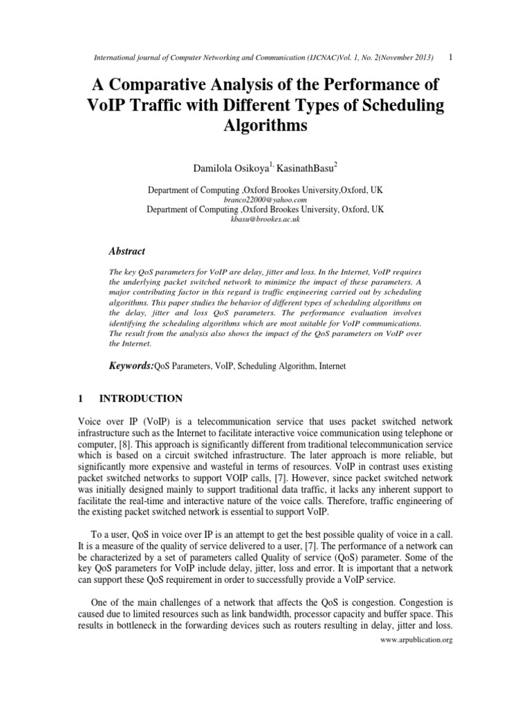 A Comparative Analysis of The Performance of VoIP Traffic With ...