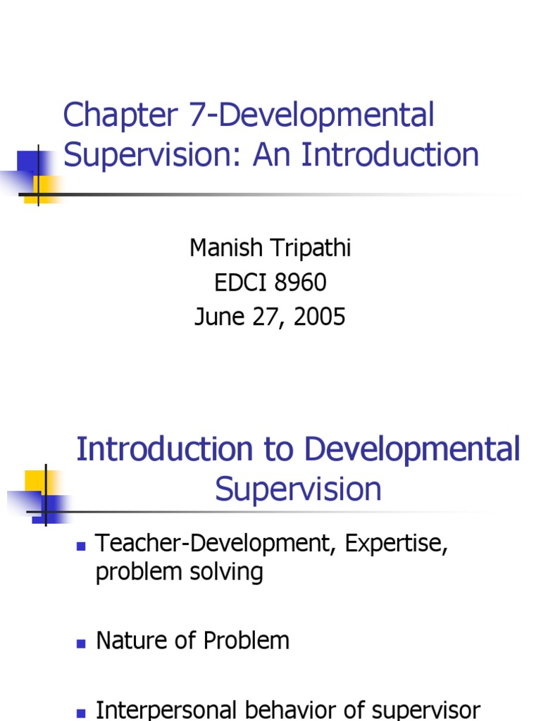 Chapter 7-Developmental Supervision | PDF | Professional Development ...