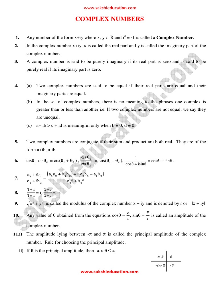 Complex Numbers | Download Free PDF | Complex Number | Trigonometric Functions