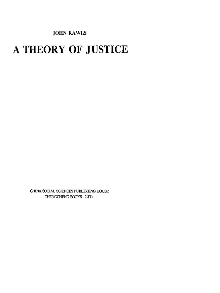 John Rawls A Theory of Justice | PDF
