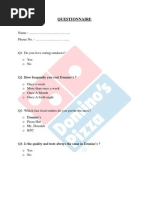Pizza Questionnaire - A Market Research Survey | PDF | Pizza | Foods