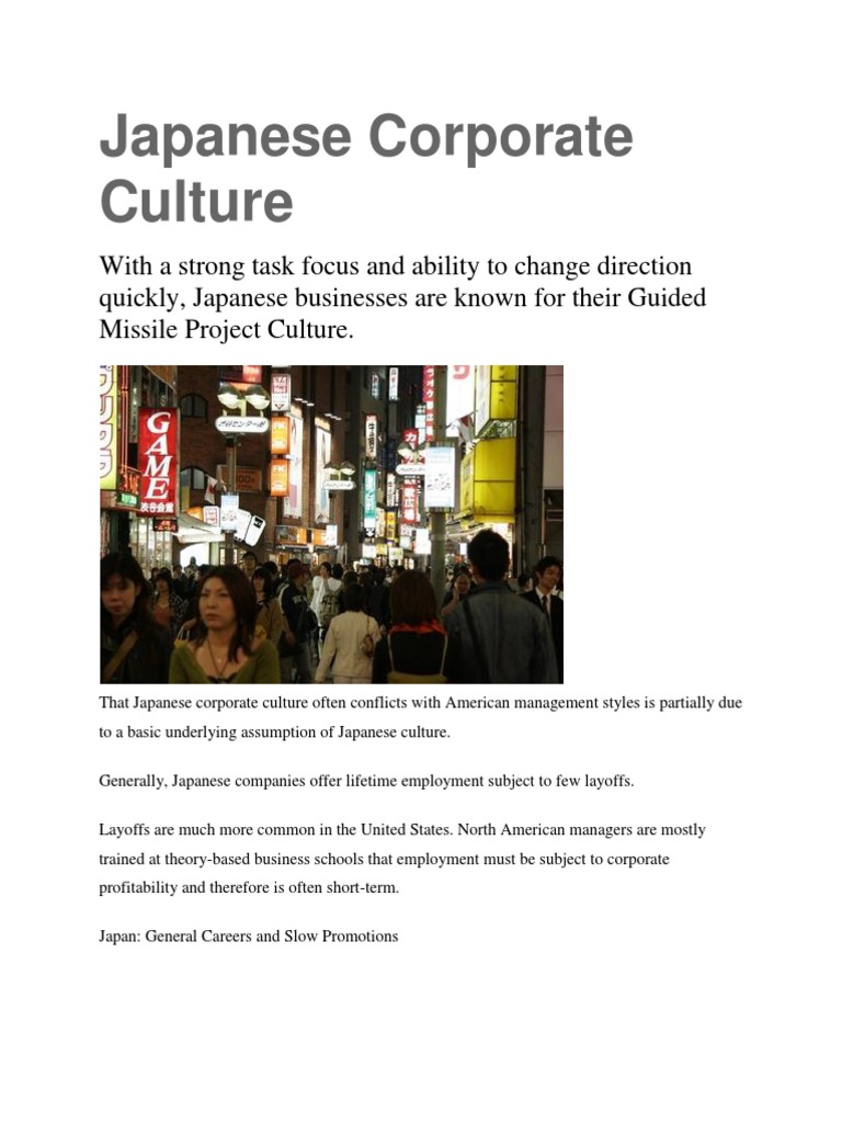 Japanese Corporate Culture Insights | PDF | Japan | Companies Of Asia
