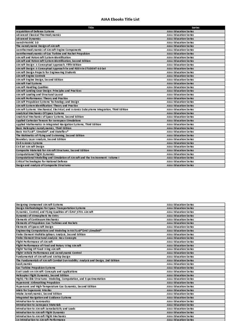 AIAA Ebooks | PDF | Aircraft | Aeronautics