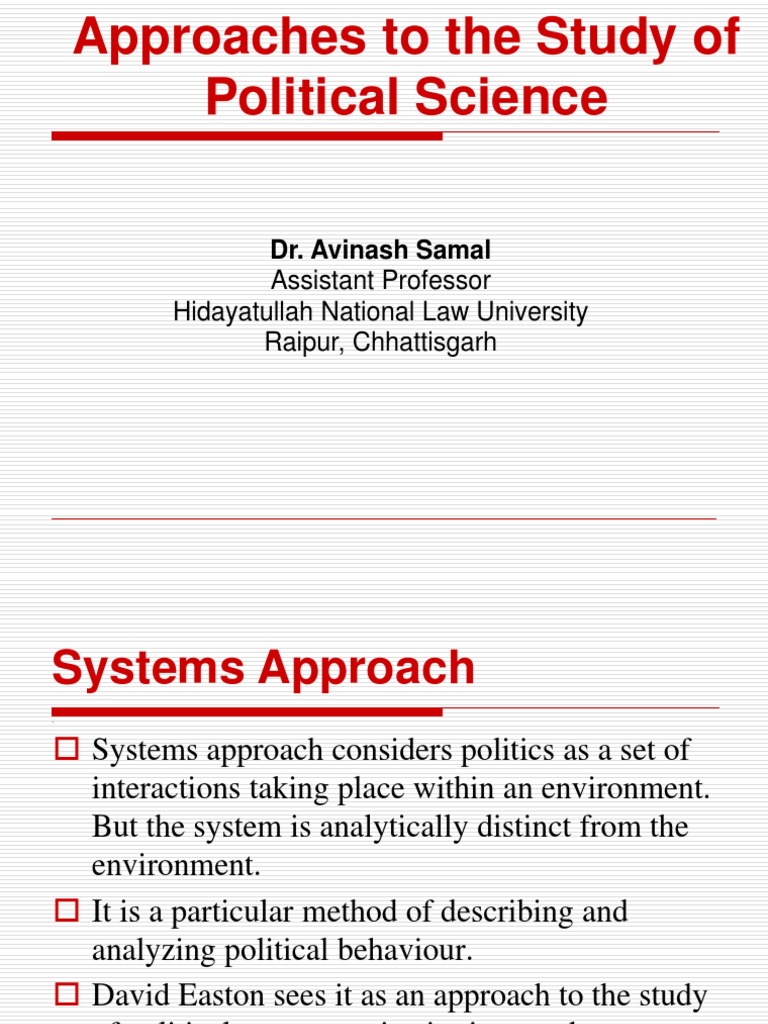 3a. Systems Approach To Politics | PDF | Systems Thinking | Society