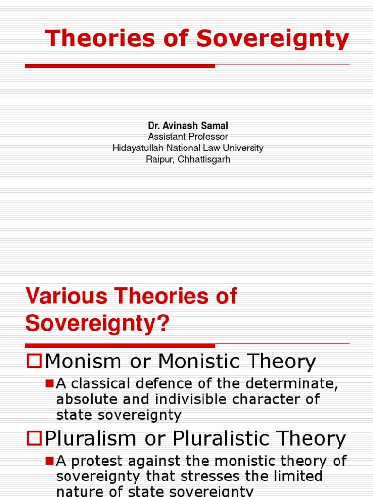 Monistic vs Pluralistic Sovereignty Theory | PDF | Sovereignty ...