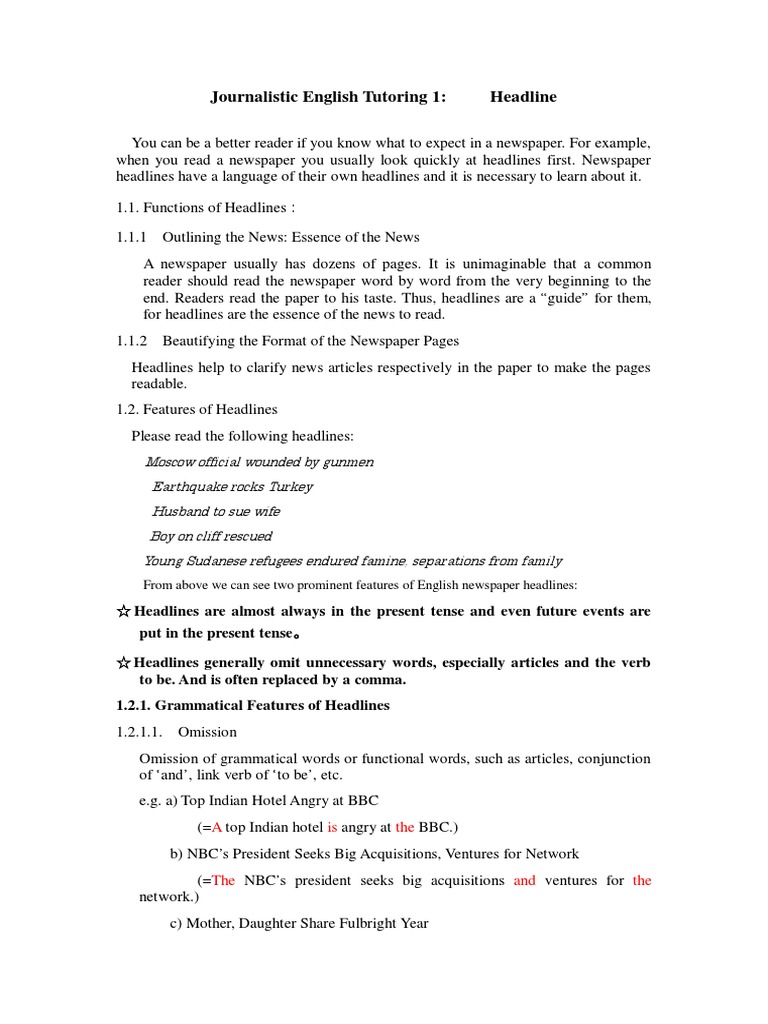 82666525-Journalistic-English.pdf | News | Languages