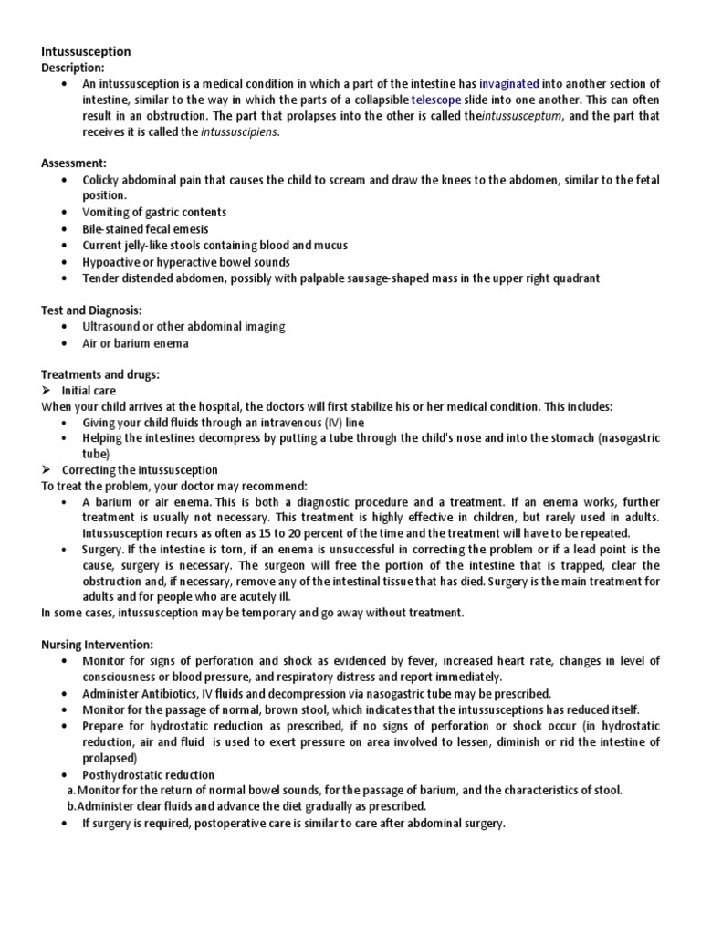 Intussusception | Download Free PDF | Medical Specialties | Clinical ...