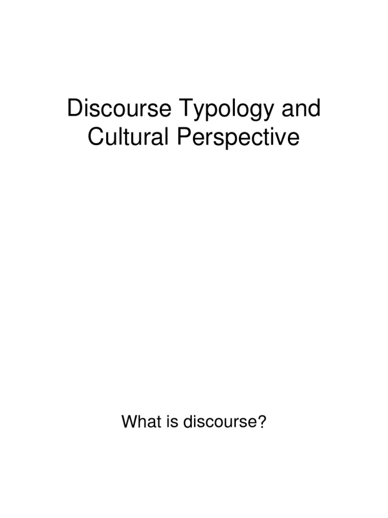 Discourse Typology | PDF | Social Science | Philosophy