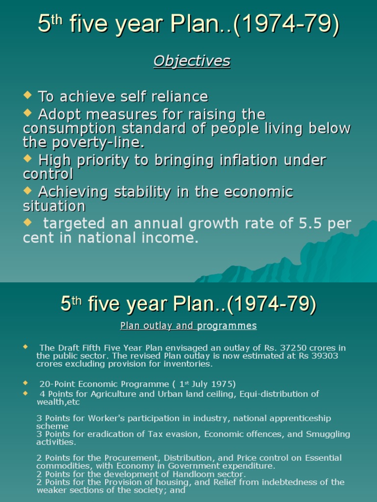 5th Five Year Plan | Economic Growth | Economies