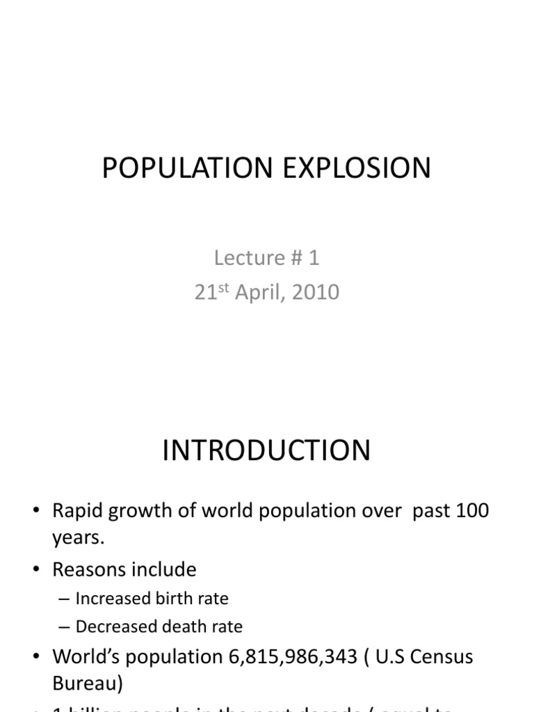 Population Explosion | PDF | Human Overpopulation | Economic Growth
