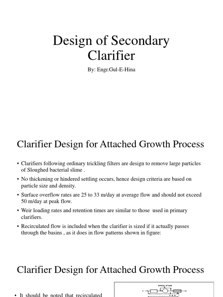 Secondary Clarifier Design Guide | PDF | Solid | Water Pollution