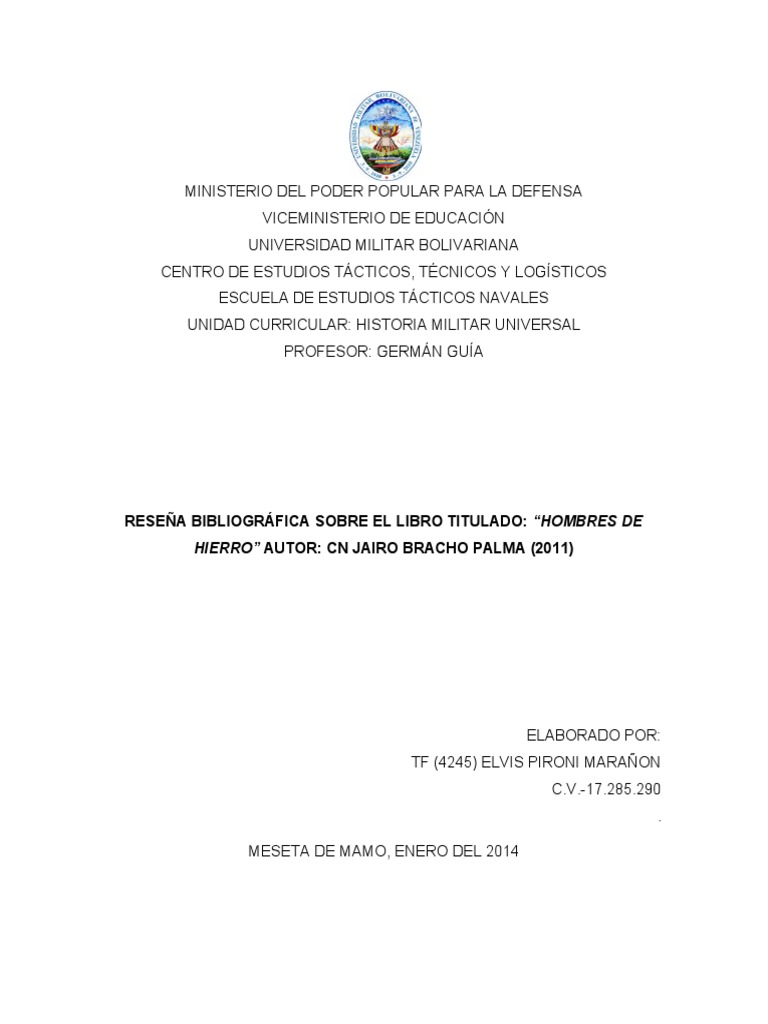 Resumen Libro CN Bracho Palma (Eepm) | PDF | Venezuela | Militar