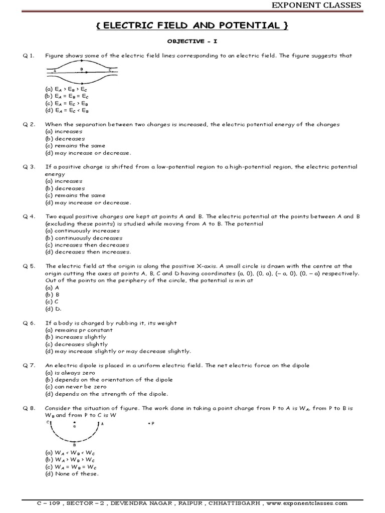 ELECTRIC FIELD POTENTIAL | PDF | Atomic Nucleus | Dipole