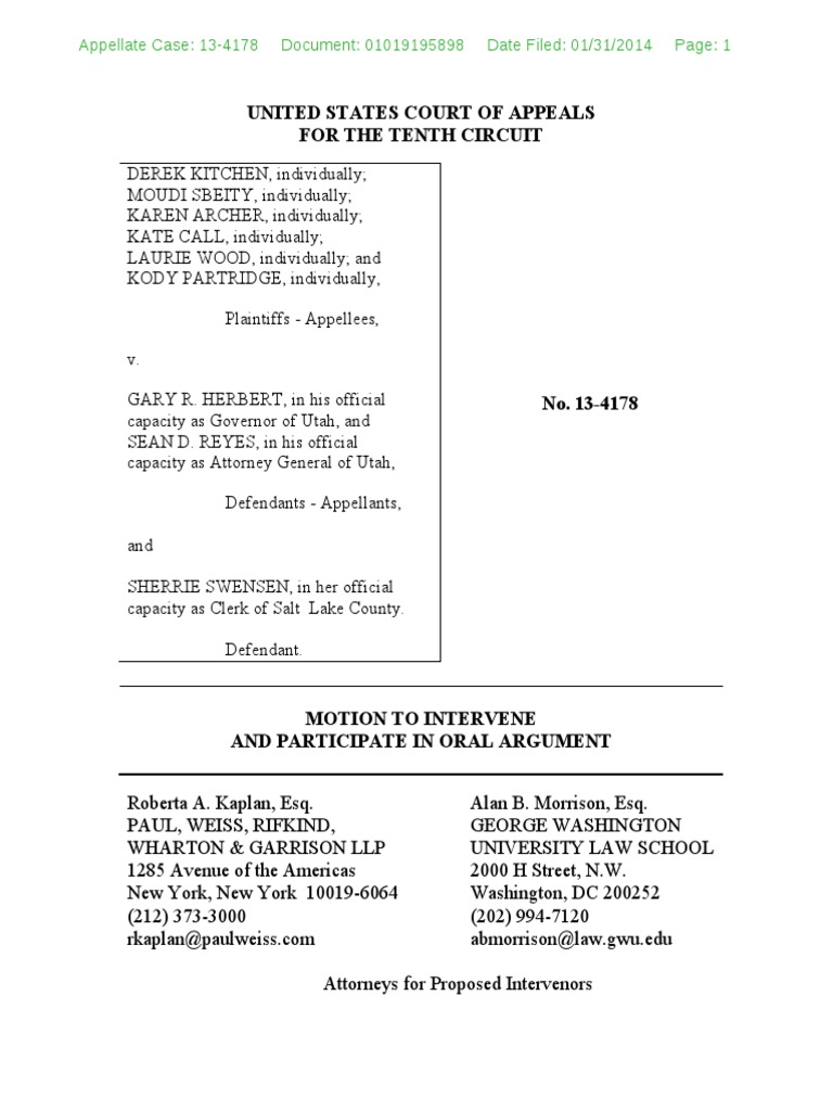 Motion To Intervene in Amendment 3 Case | PDF