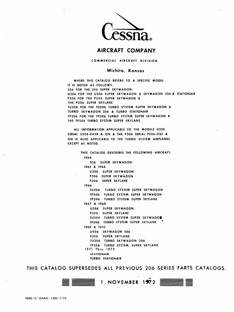 Cessna 206 Mechanic Manual | PDF