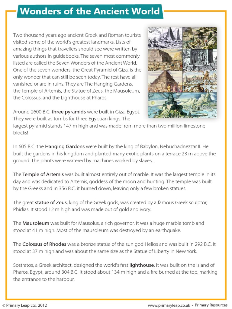 Wonders of The Ancient World | PDF | Sculpture