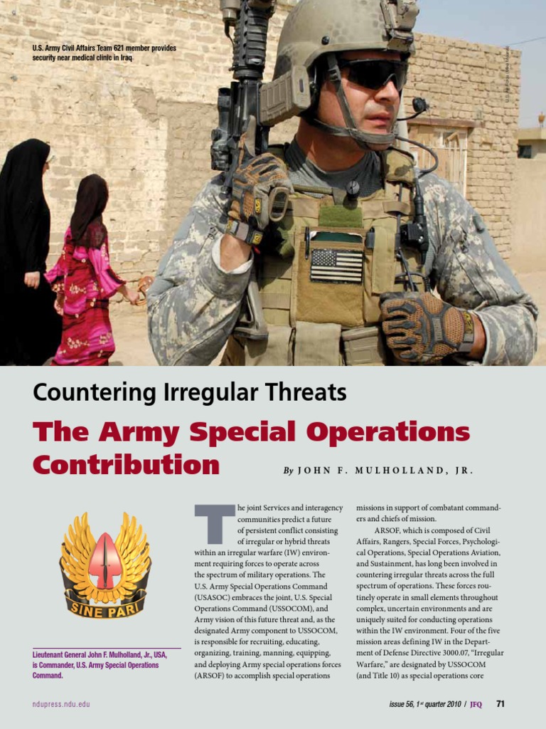 The Army Special Operations Contribution: Countering Irregular Threats ...