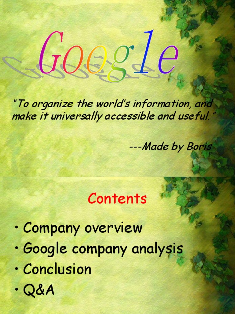 "To Organize The World S Information, and Make It Universally ...