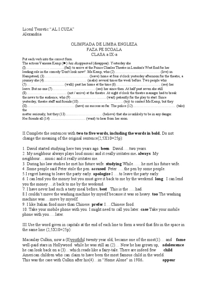 Subiecte Olimpiada Clasa A 9-A | PDF | Ellipsis | Leisure