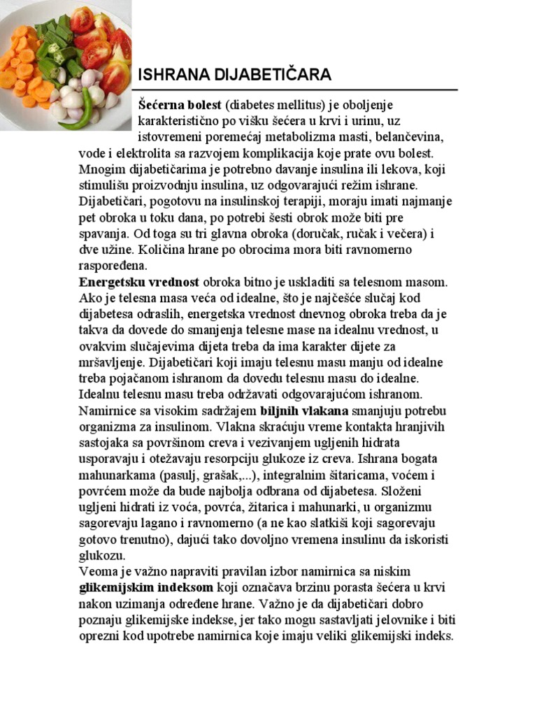 Ishrana Dijabetičara | PDF