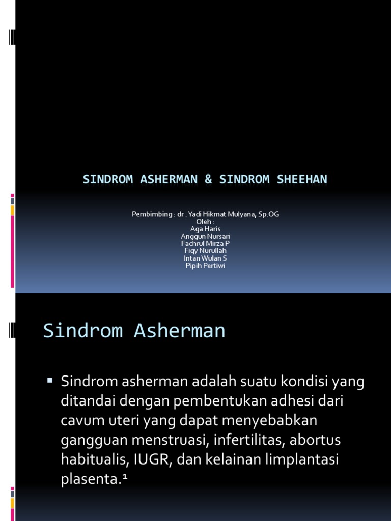 Sindrom Asherman & Sindrom Sheehan | PDF