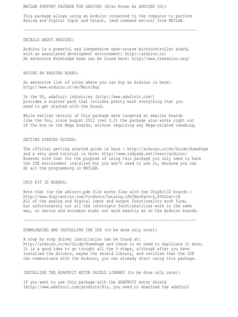 Readme | PDF | Arduino | Library (Computing)