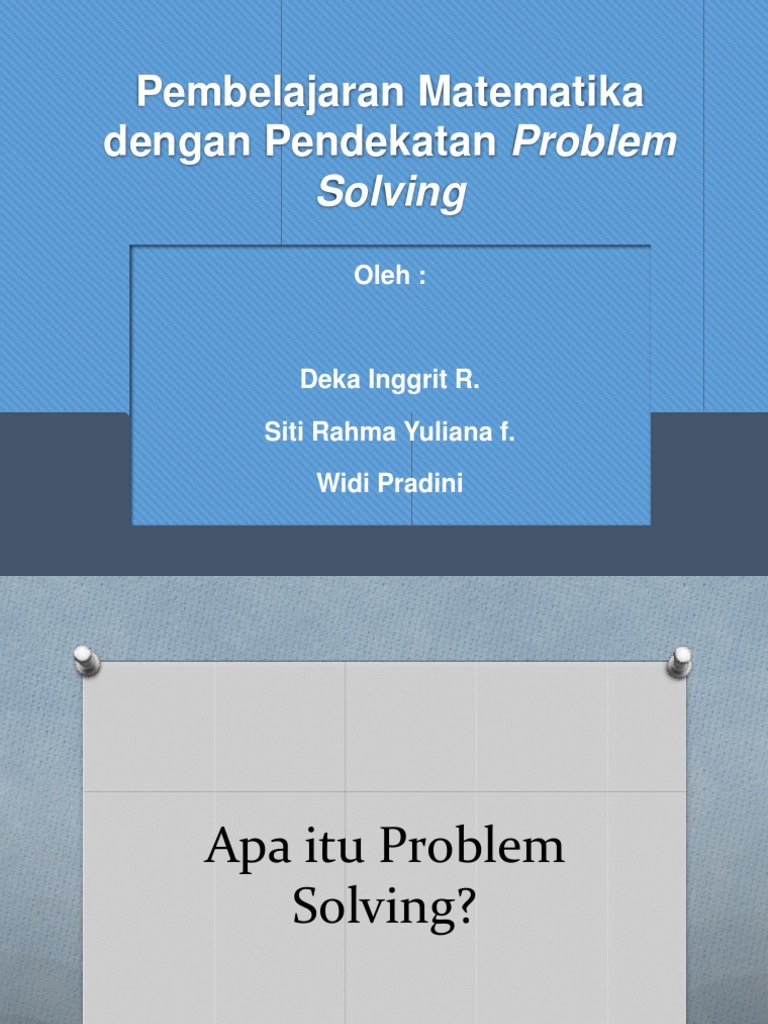 Pembelajaran Matematika Dengan Pendekatan Problem Solving1 | PDF | Karier & Perkembangan