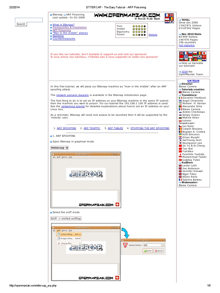 ETTERCAP - The Easy Tutorial - ARP Poisoning | PDF | Internet Protocols ...
