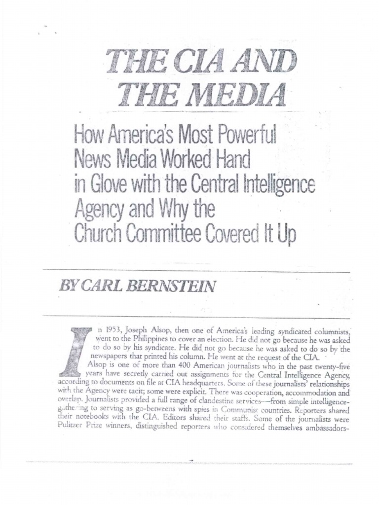 The CIA and The Media | Download Free PDF | Central Intelligence Agency ...