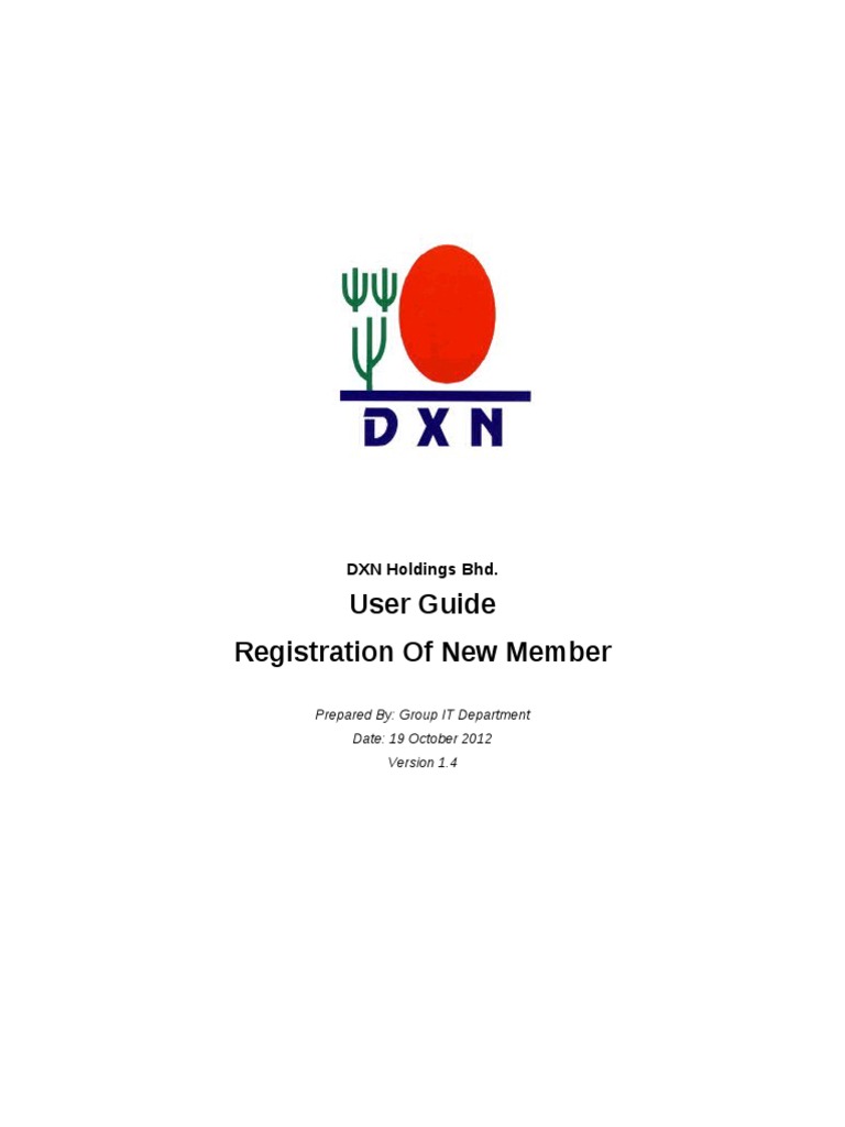 DXN Network User Guide You May Use Our ID To Join 310009373 | PDF ...