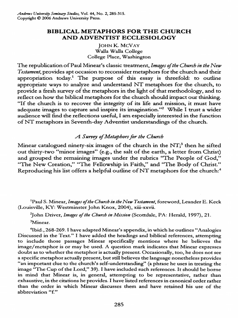 Biblical Metaphors For The Church PDF | PDF | Epistle To The Ephesians ...