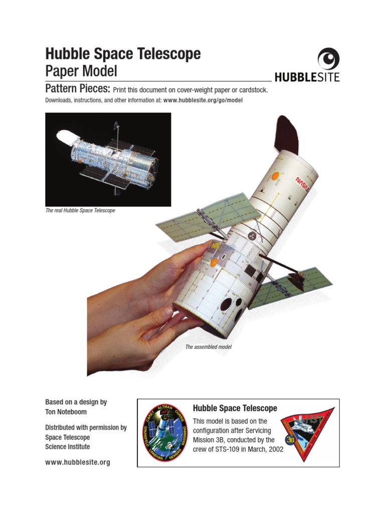 Hubble Space Telescope Paper Model NASA Pattern | PDF | Hubble Space ...