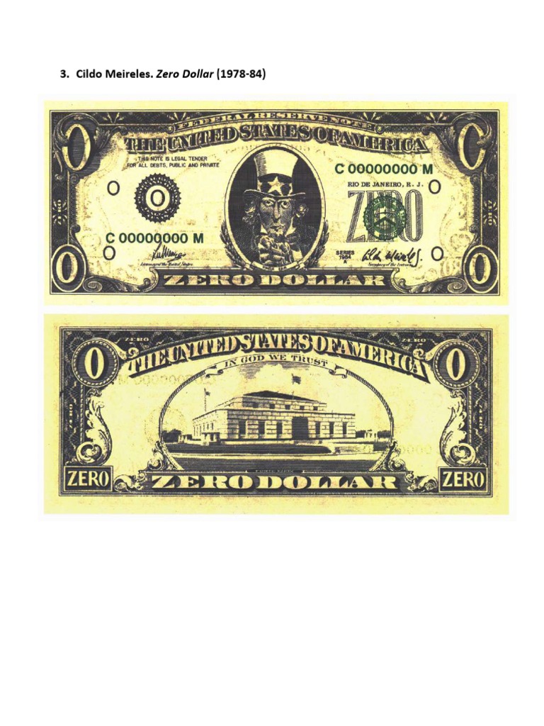Cildo Meireles. Zero Dollar (1978-84) | PDF