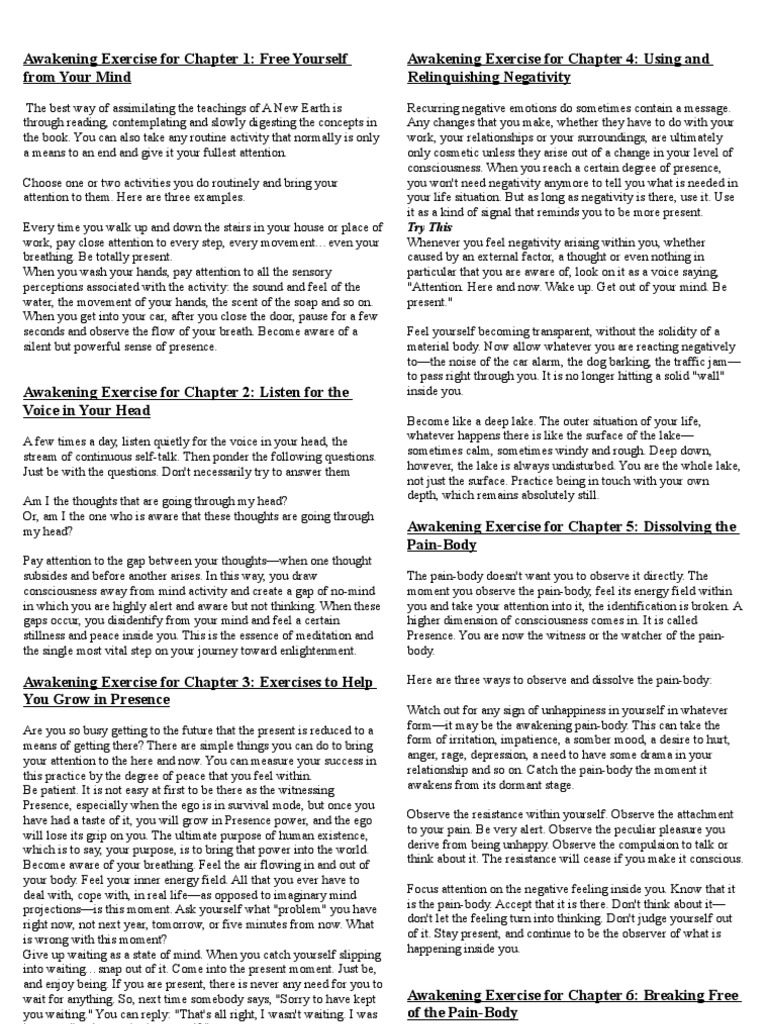 Awakening Exercise | PDF | Consciousness | Thought