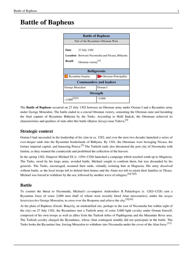 Battle of Bapheus | PDF | Military Of The Ottoman Empire | Middle Ages