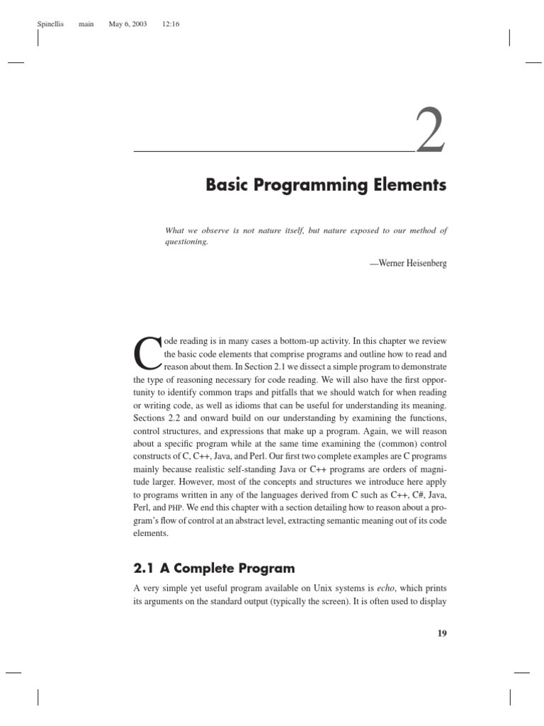 Basic Programming Elements: 2.1 A Complete Program | Download Free PDF ...
