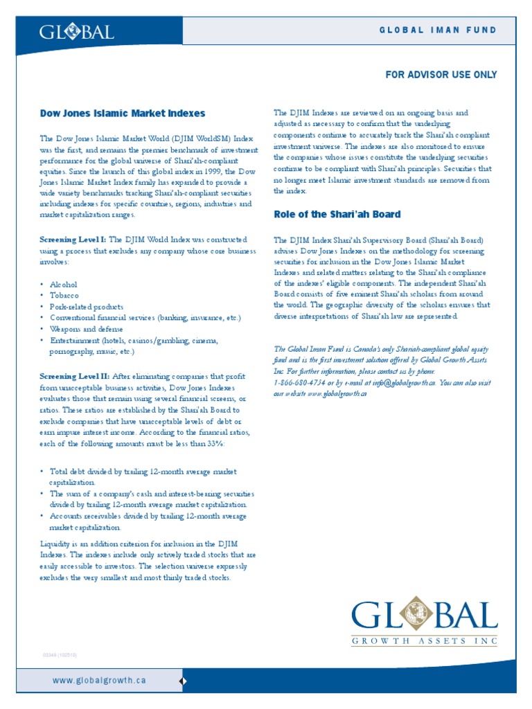 Global ImGlobal Iman Fund - Dow Jones Index Fact Sheetan Fund - Dow ...