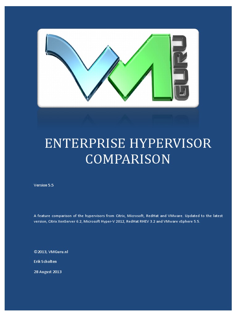 Hypervisor Comparison | PDF | Hyper V | Microsoft Windows